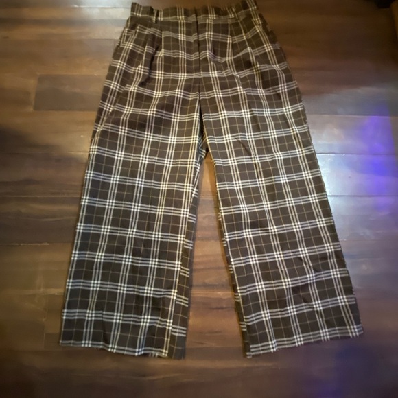 Ardene | Pants & Jumpsuits | Ardene Dark Brown Plaid Trousers | Poshmark